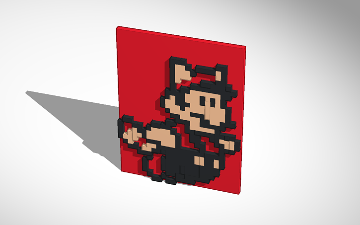 3D design Super Mario 3 raccoon mario - Tinkercad