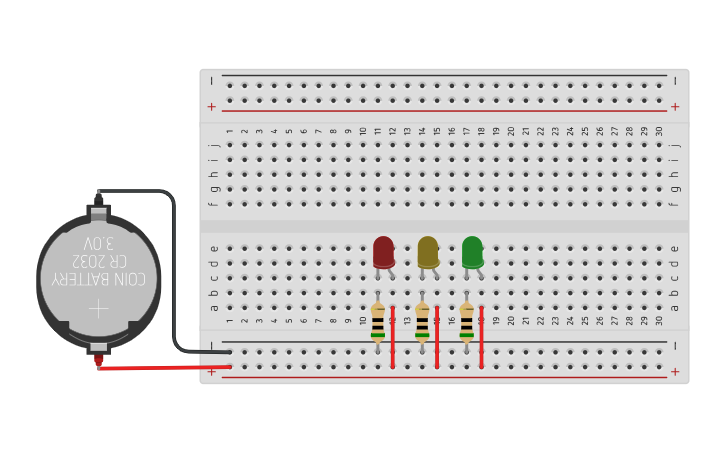 Circuit design Breadboard - Tinkercad