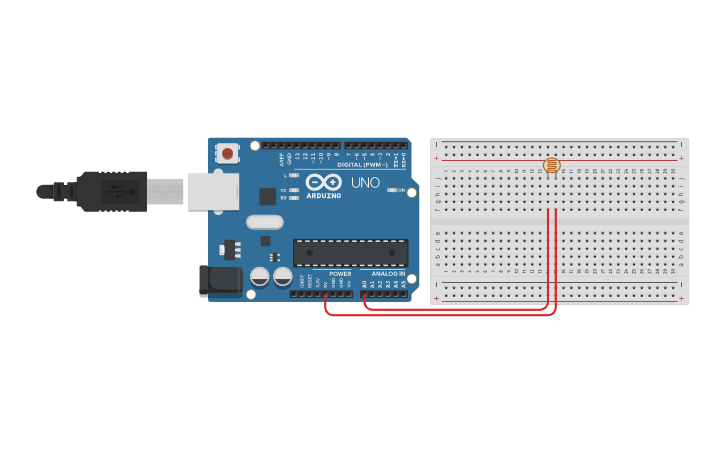 Circuit design analog Read & Write - Tinkercad