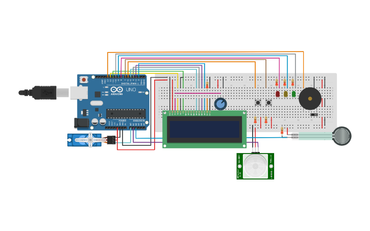 Circuit design smart Door lock - Tinkercad