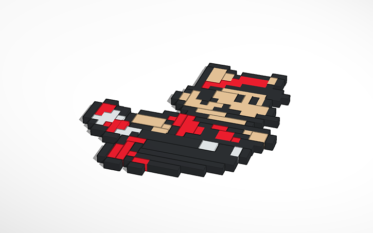 3D design 8 bit cat mario - Tinkercad