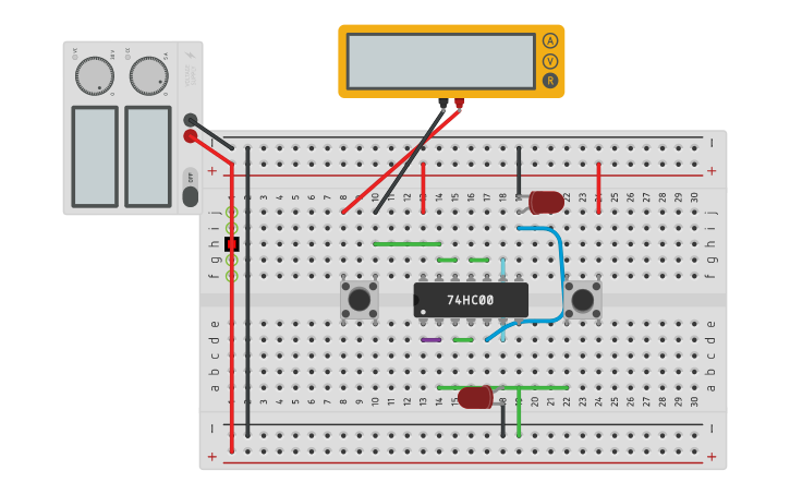 Circuit design SR Flip Flop using NAND Gate - Tinkercad