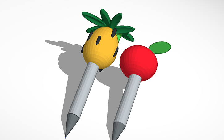 3d Design Pineapple Apple Pen Tinkercad