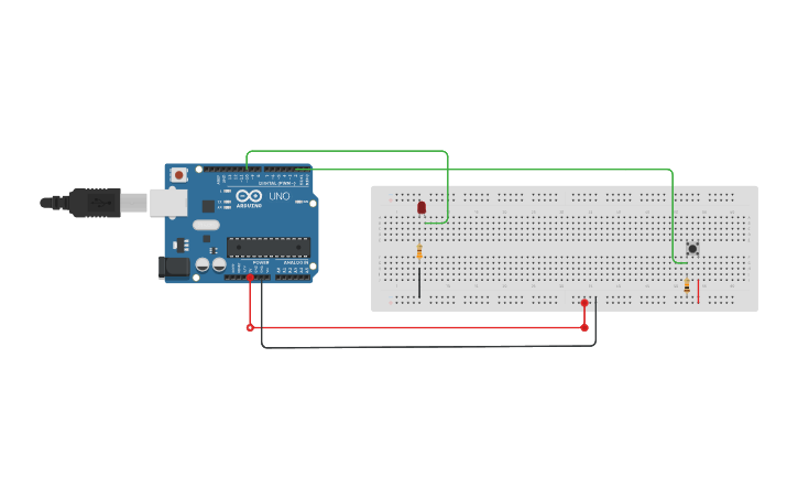 Circuit design LED CON PULSANTE - Tinkercad Circuit design LED CON PULSANTE - Tinkercad