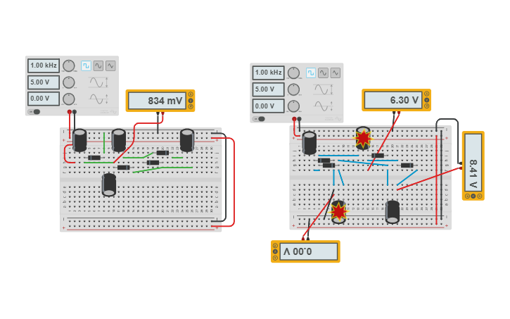 Circuit design (MOD 1) VOLTAGE MULTIPLIER C - Tinkercad
