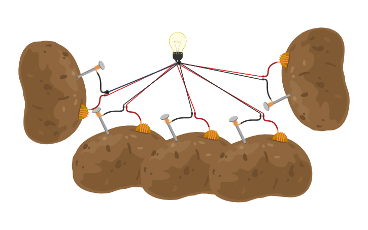 Circuit design potato light - Tinkercad
