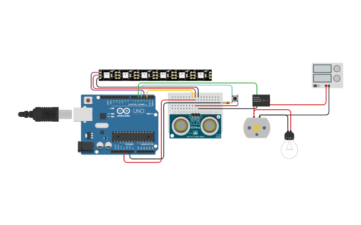 Circuit design Water Tank Control - Tinkercad
