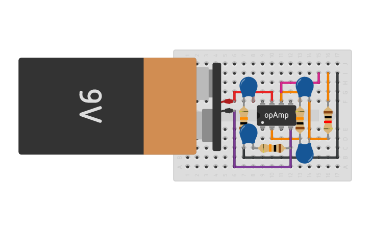 Circuit design Active Tone Control | Tinkercad
