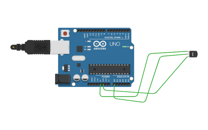 Circuit design temperature - Tinkercad