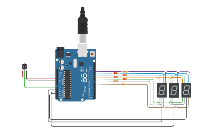 Circuit design Termometro Arduino - Tinkercad