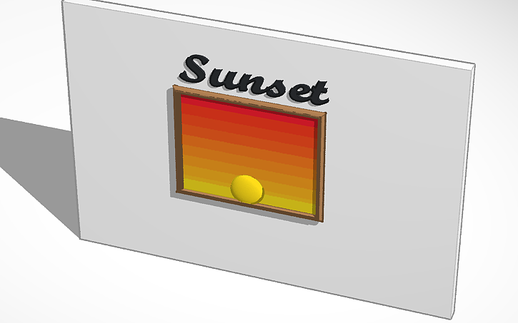 3D design Sunset Picture - Tinkercad