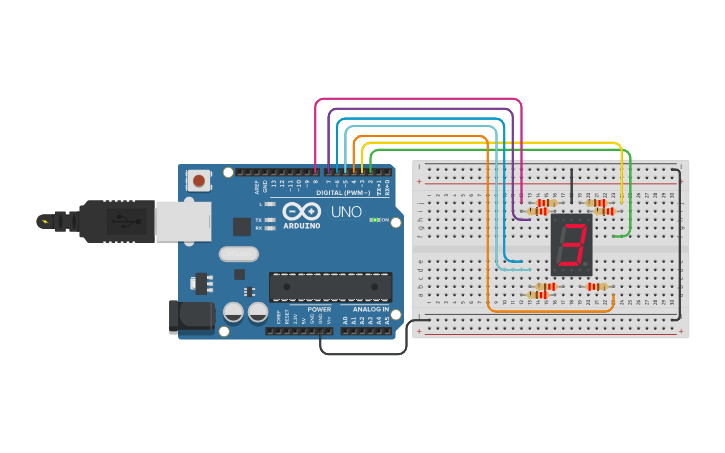 Circuit design Contador Simples com Arduino - Tinkercad