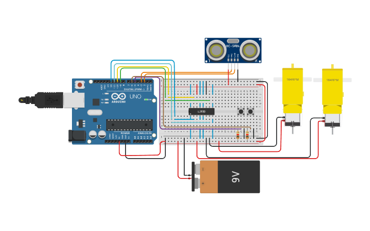 Circuit design Proyecto RObotica - Tinkercad