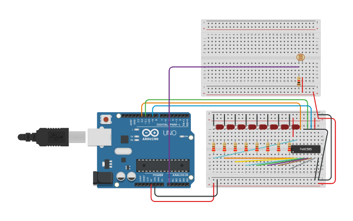 Circuit design Photocell - Tinkercad