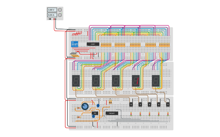 Circuit Design Display Con Multiplexor Tinkercad