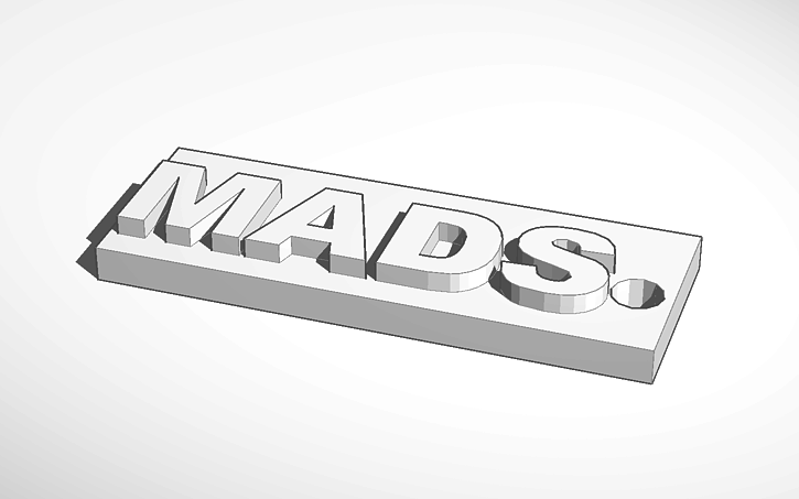 3D design Mads Navneskilt | Tinkercad