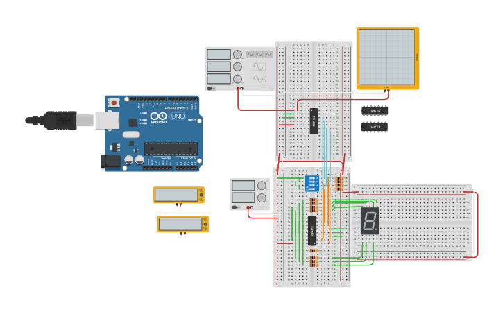 Circuit design Contadores 1 - Tinkercad
