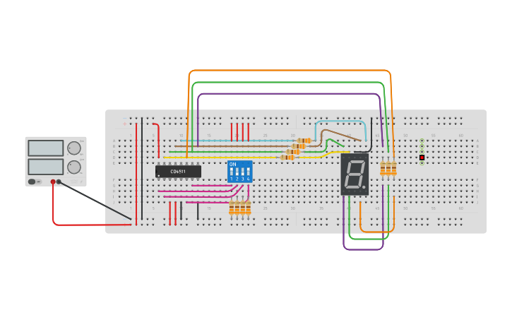 Circuit Design Decodificador Bcd 7 Segmentos Cd4511 Tinkercad