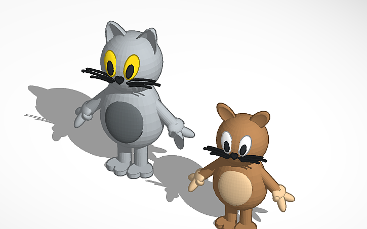 3D design Tom and Jerry - Tinkercad