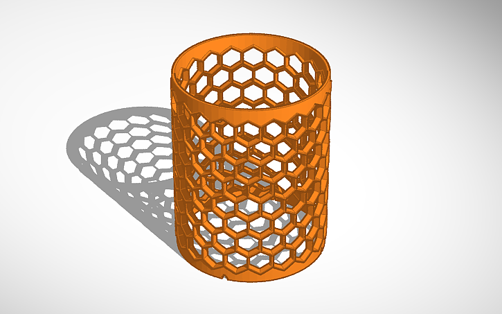 3D design Hexagonal Grid - 3D Printed Hexagonal Cells LED Lamp - Tinkercad