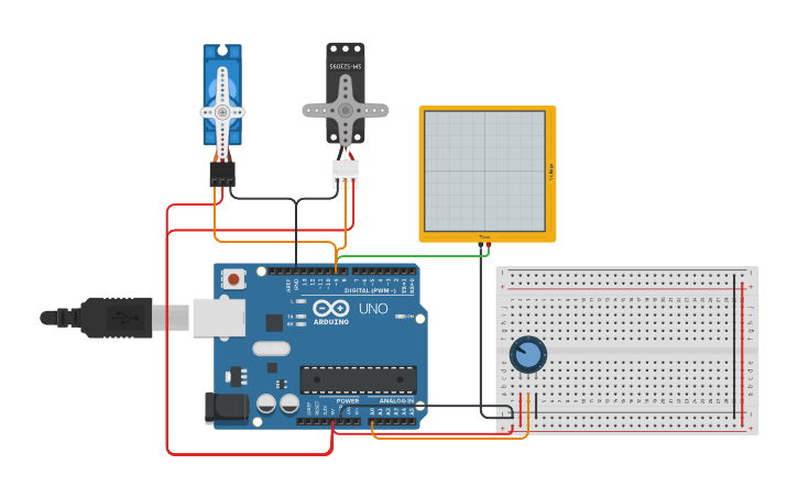 Circuit design RC_Servo(delay) - Tinkercad