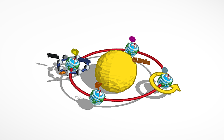 3D design Earth-Sun-Moon Model - Tinkercad