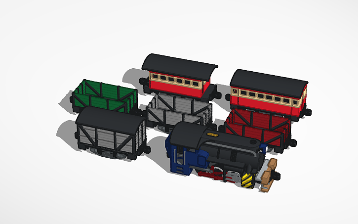 3D design Locomotive and rolling stock - Tinkercad