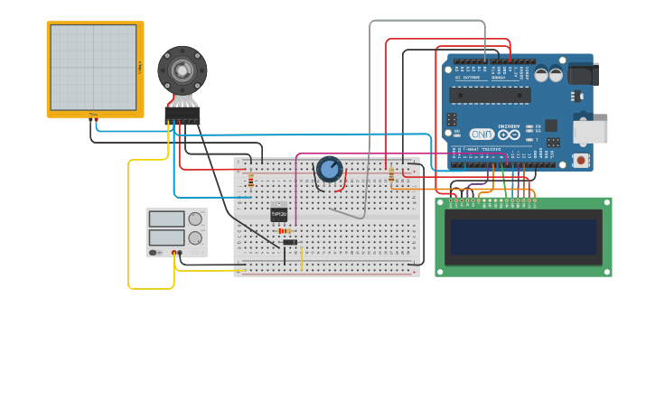 Circuit design 5An 2022 Motore DC con encoder | Tinkercad