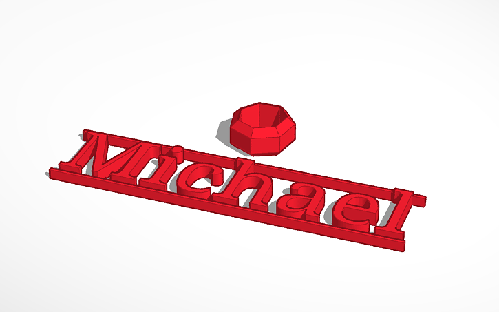 3D design Michael Name Tag (Separate Parts) | Tinkercad
