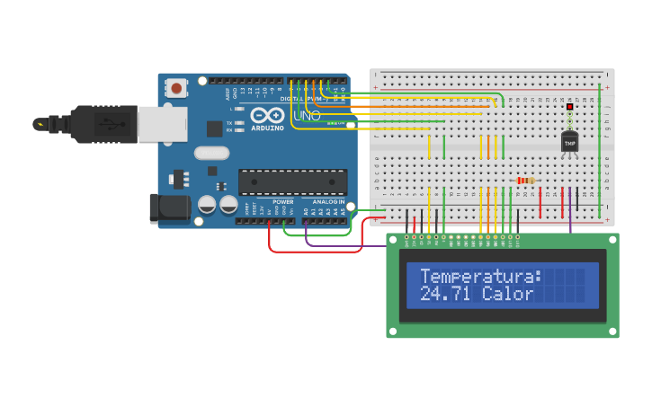 Circuit Design Copy Of Sensor De Temperatura Con Display Lcd Tinkercad