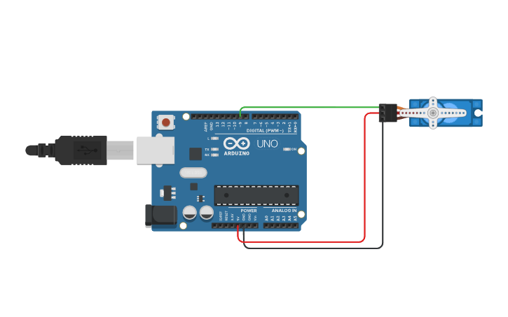 Circuit design Micro Servo - Tinkercad