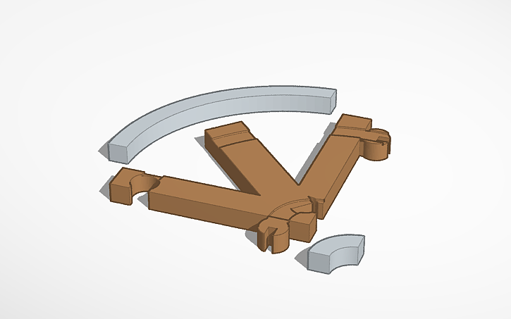 3D design Minecraft curved rail print only - Tinkercad