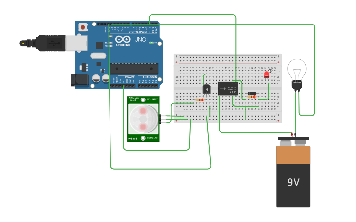 Circuit design sensor de movimiento | Tinkercad
