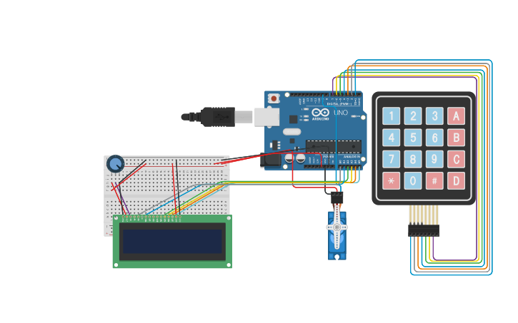 Circuit design SMART HOME LOCK | Tinkercad