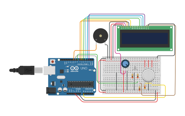 Circuit Design Mq2 Gas Sensor Tinkercad