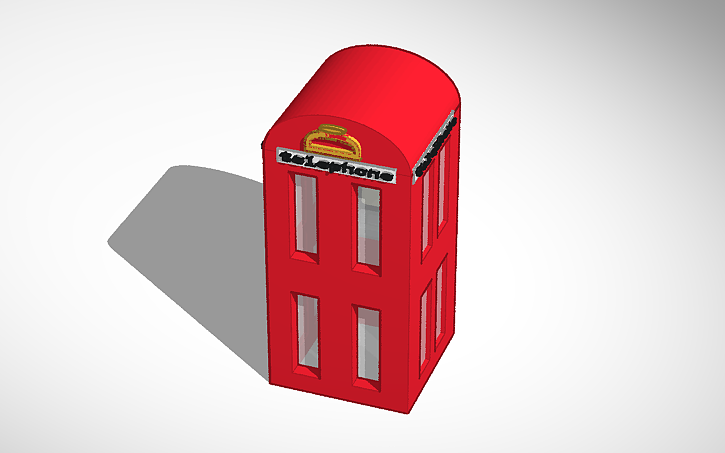 3D design telephone booth - Tinkercad