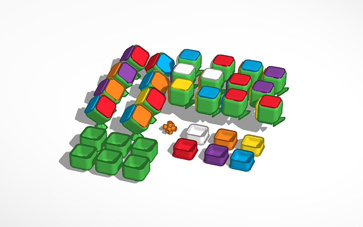 3D design pieces rubik cube - Tinkercad