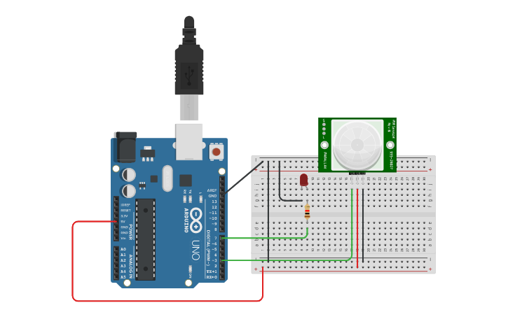 Circuit design Arcilla_PIR Motion Sensor | Tinkercad