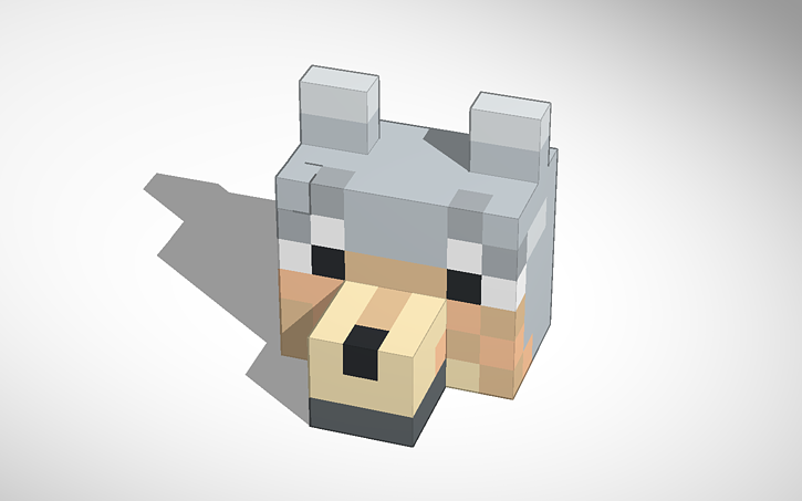 3D design Minecraft lobo | Tinkercad