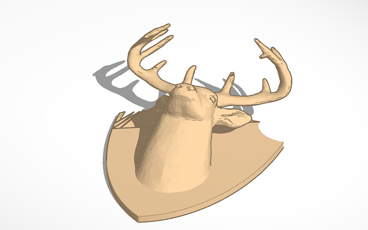 3D design Copy of Deer Head on Plaque - Tinkercad
