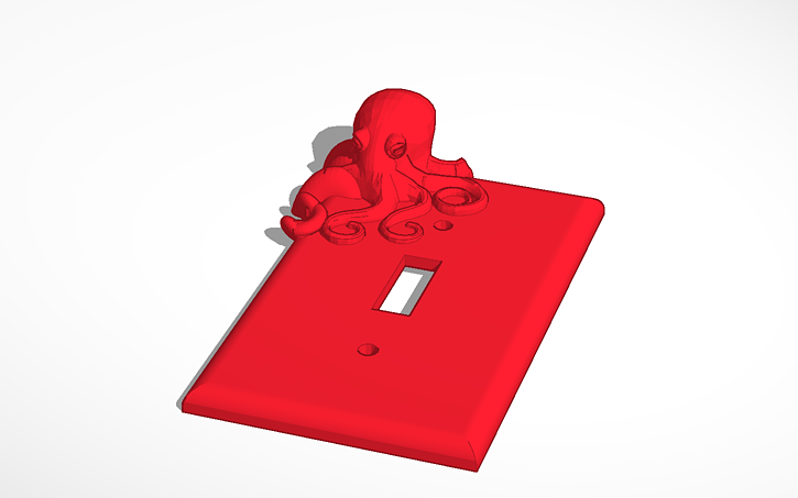 3D design Octopus switch plate - Tinkercad
