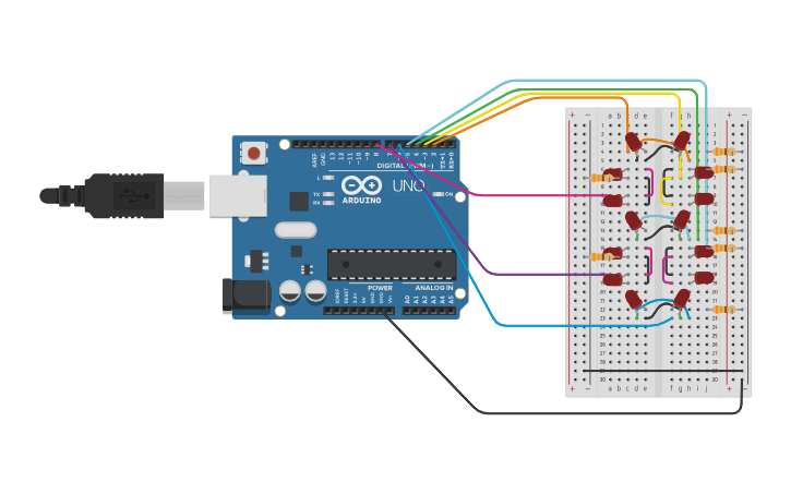 Circuit design Display 7 Seg. - Tinkercad