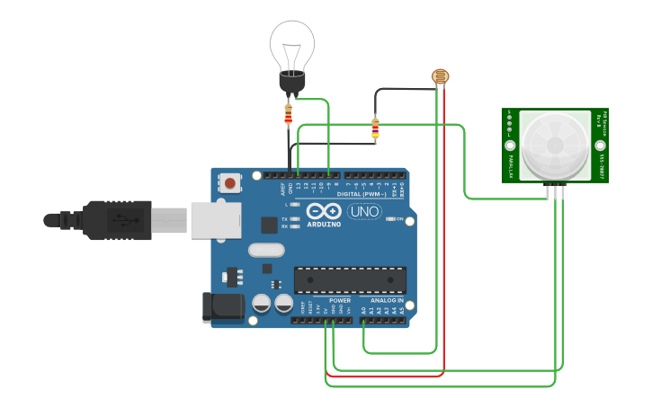 Circuit design Light Intensity 1 - Tinkercad