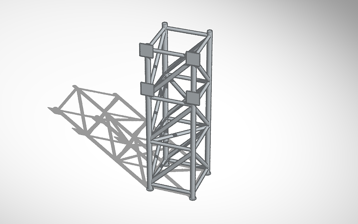 3D design HO Scale Signal bridge - Truss Pylon top - Tinkercad