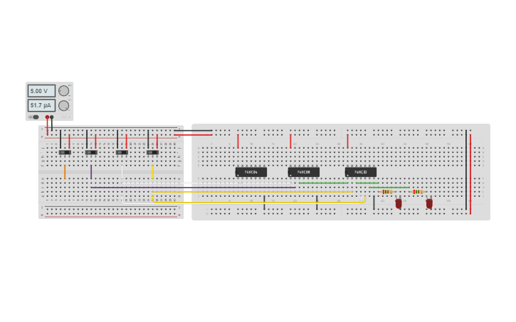 Circuit design Codificatore 4x2 a priorità crescente | Tinkercad
