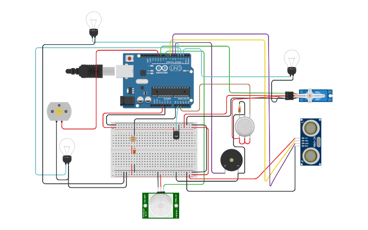 Circuit design Smart Home - Tinkercad