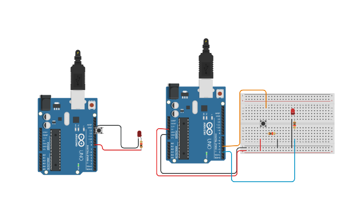 Circuit design LED Pushbutton Circuits - Tinkercad