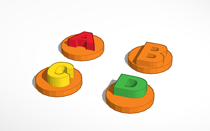 3D design Alphabet Stamps - Tinkercad