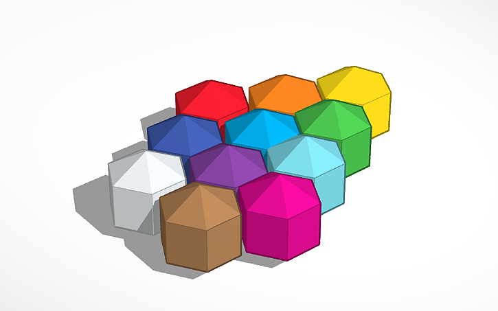 3D design The rainbow gems - Tinkercad