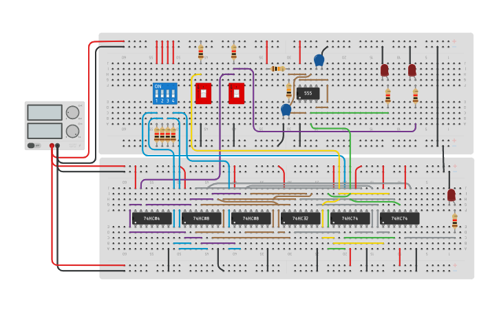 Circuit design PISO - Tinkercad